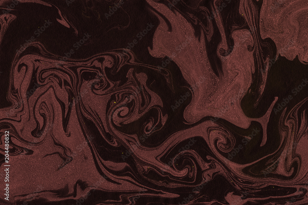Suminagashi marble texture hand painted with brown ink. Digital paper ...
