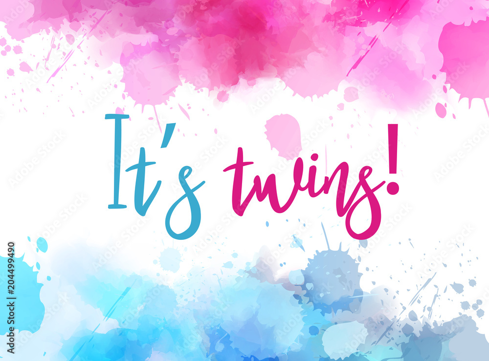 It's twins reveal watercolor abstract background Stock Vector | Adobe Stock
