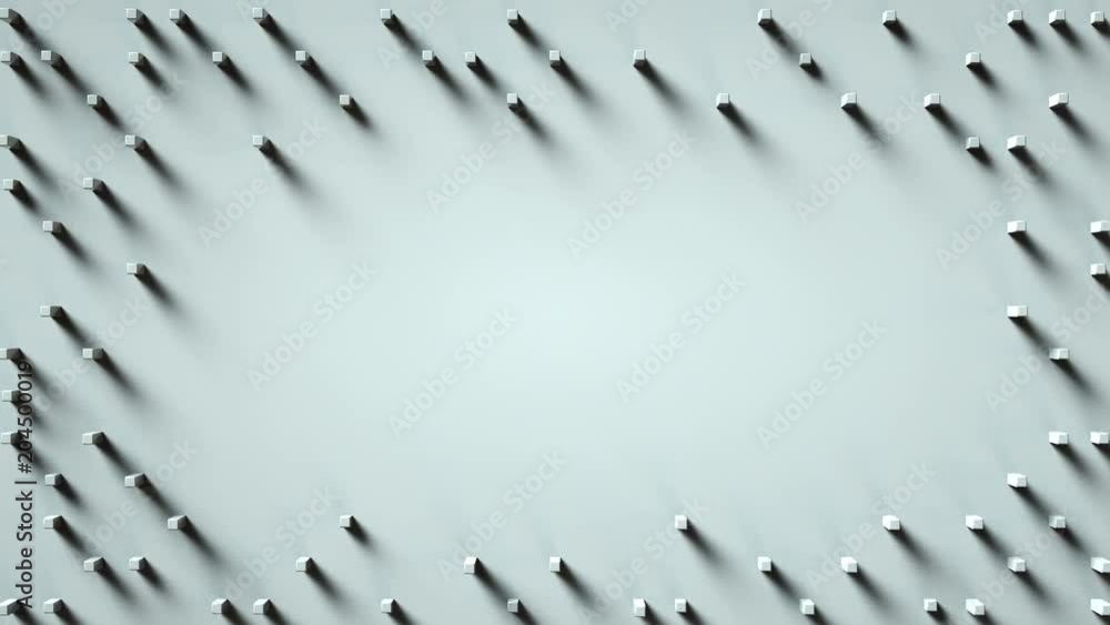 Frame of extruded blocks and free space. Abstract motion background. 3D ...