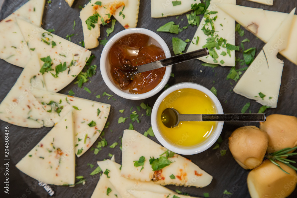 Traditional italian aperitif with proscioutto, mortadella sausage ...