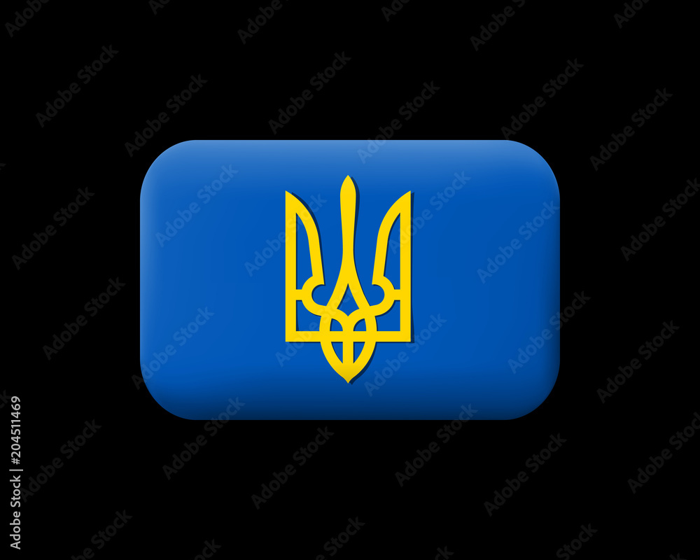 Tryzub. Trident. National Symbols of Ukraine. Matted Vector Icon and ...