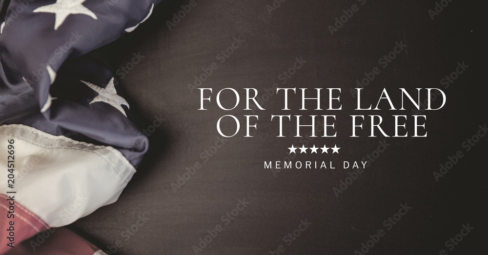 memorial day message and stars with american flag and black Stock Photo ...