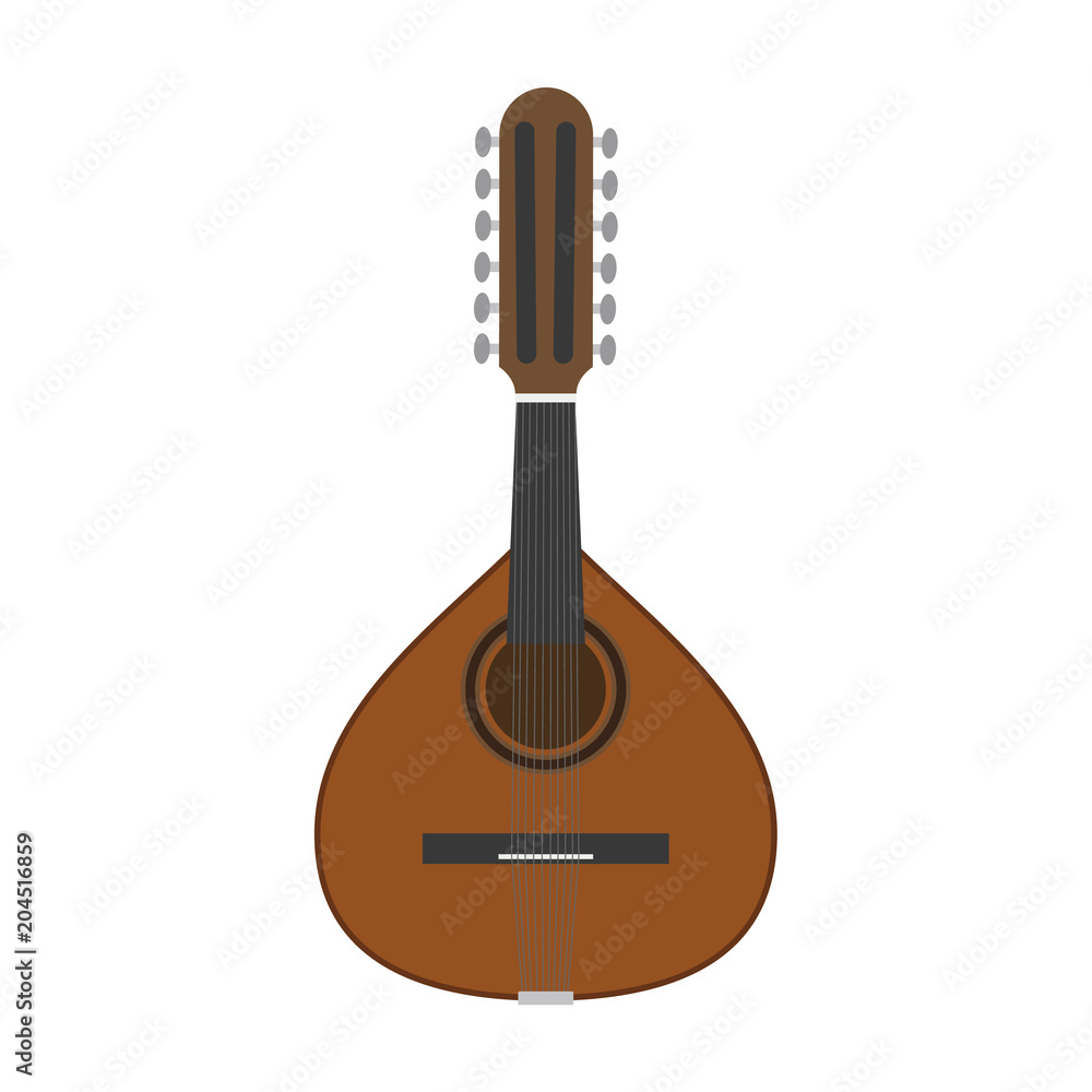 Vector illustration of a bandurria in cartoon style isolated on white ...