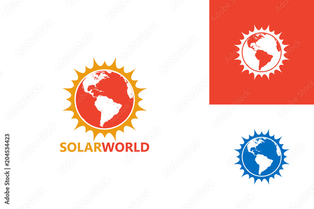 Solar World Logo Template Design Vector, Emblem, Design Concept, Creative Symbol, Icon Stock ...