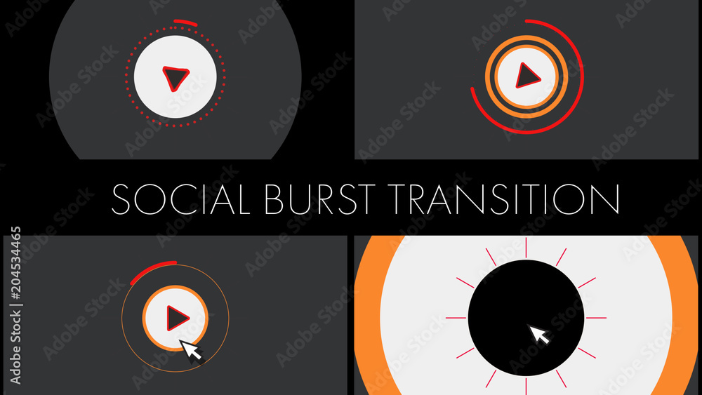 Social Icon Burst Transitions Stock Template | Adobe Stock