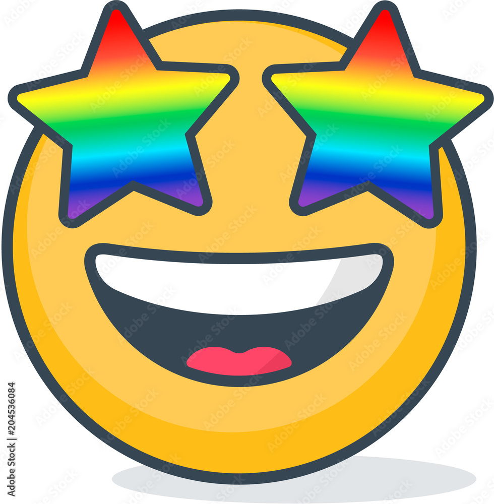 Isolated stars eye emoticon. Isolated emoticon. Stock Vector | Adobe Stock