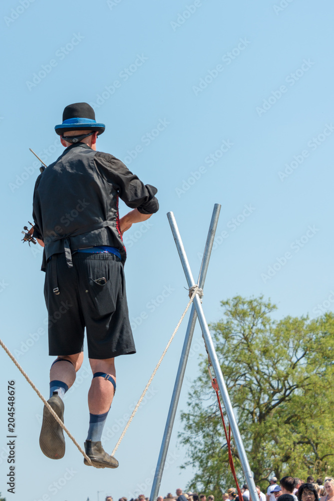 Stratford upon Avon Warwickshire England May 7th 2018 Street performer ...