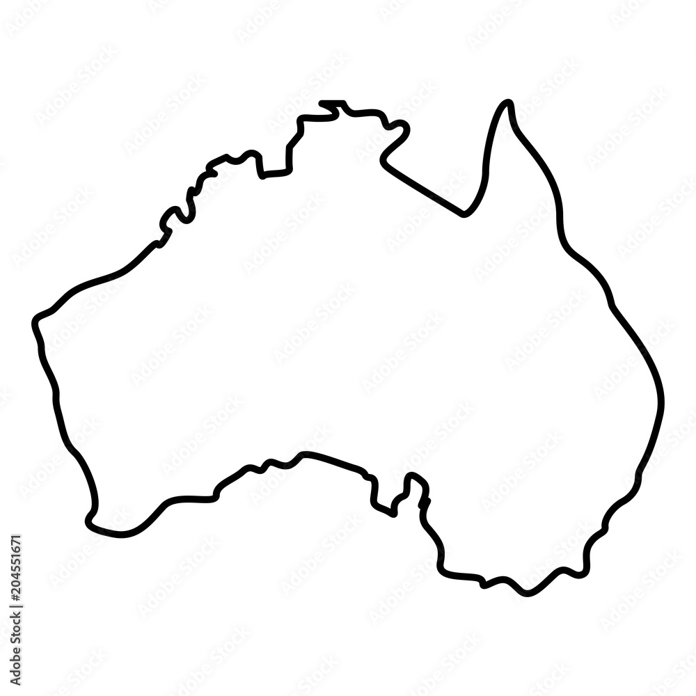 Map of Australia icon black color illustration flat style simple image ...