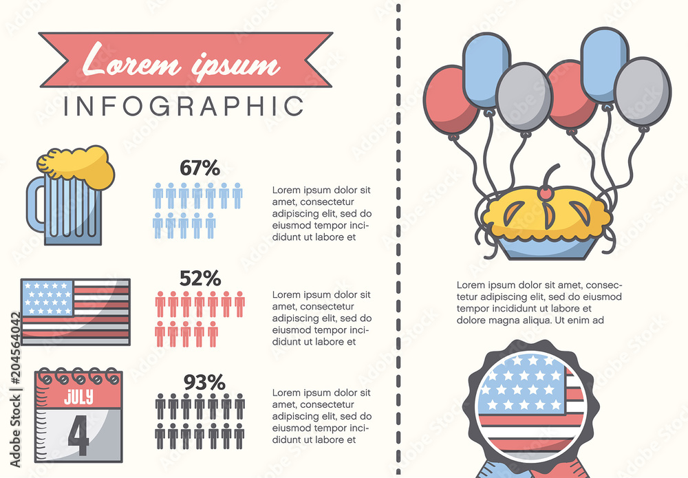 American Summer Holiday Presentation Graphics with Map Stock Template ...