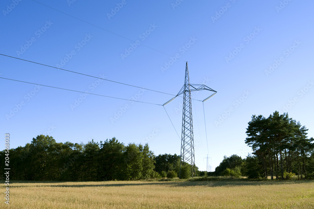 Power Lines: Special grid tower to change the direction of the overhead ...