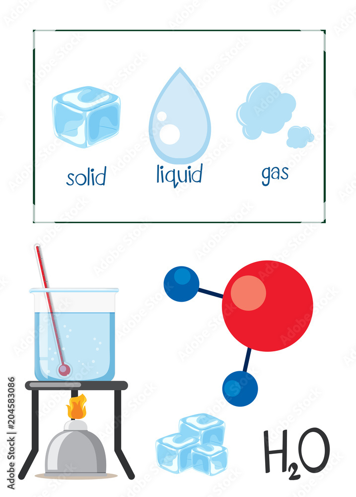 Water Science States of Matter Stock Vector | Adobe Stock