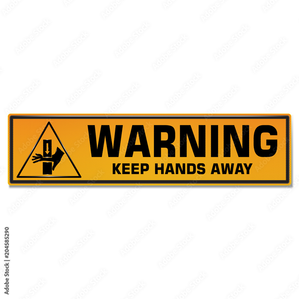 Vector and illustration graphic style,keep hand away symbol,Yellow ...