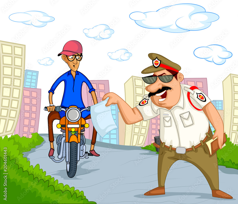 India traffic police vector illustration Stock Vector | Adobe Stock