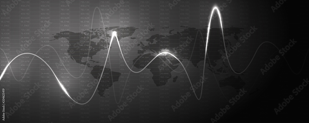 Economic graph with diagrams on the stock market. Abstract vector ...