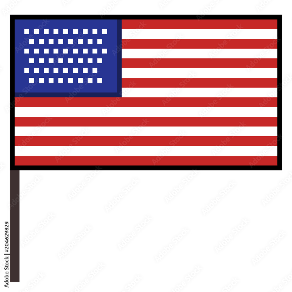 Pixel art: the flag of the United States of America (rigid). Stock ...