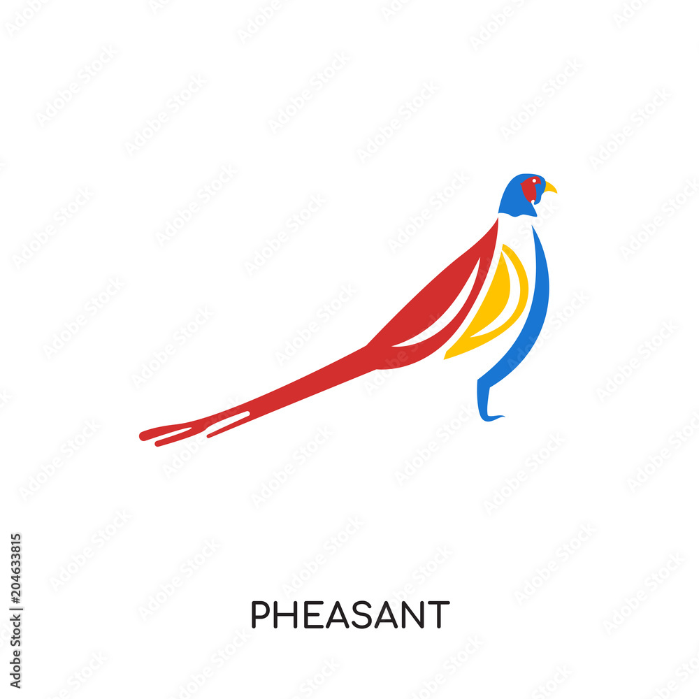 pheasant logo isolated on white background , colorful vector icon ...