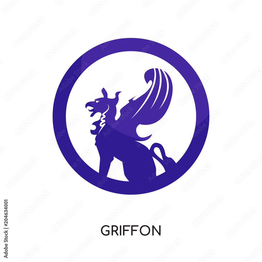griffon logo isolated on white background , colorful vector icon, brand ...