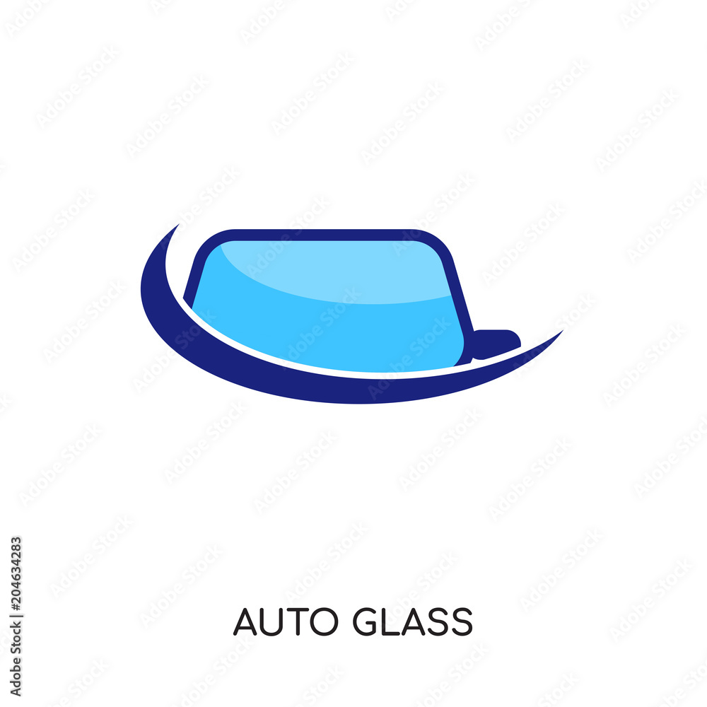 auto glass logo isolated on white background , colorful vector icon ...