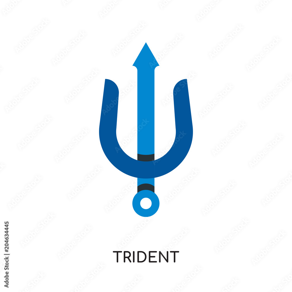 trident logo isolated on white background , colorful vector icon, brand ...