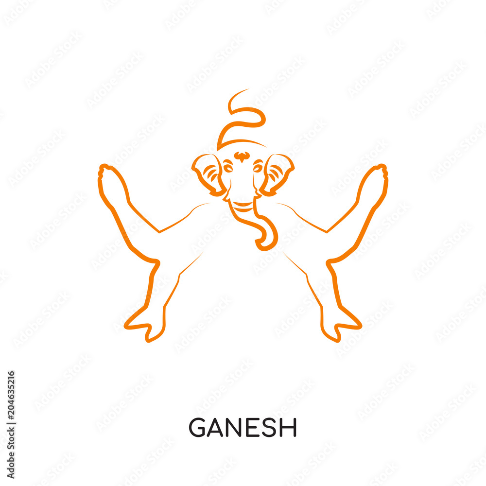 ganesh logo isolated on white background , colorful vector icon, brand ...