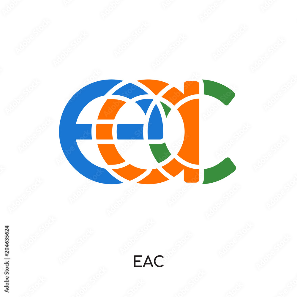 Vecteur Stock eac logo vector isolated on white background , colorful ...