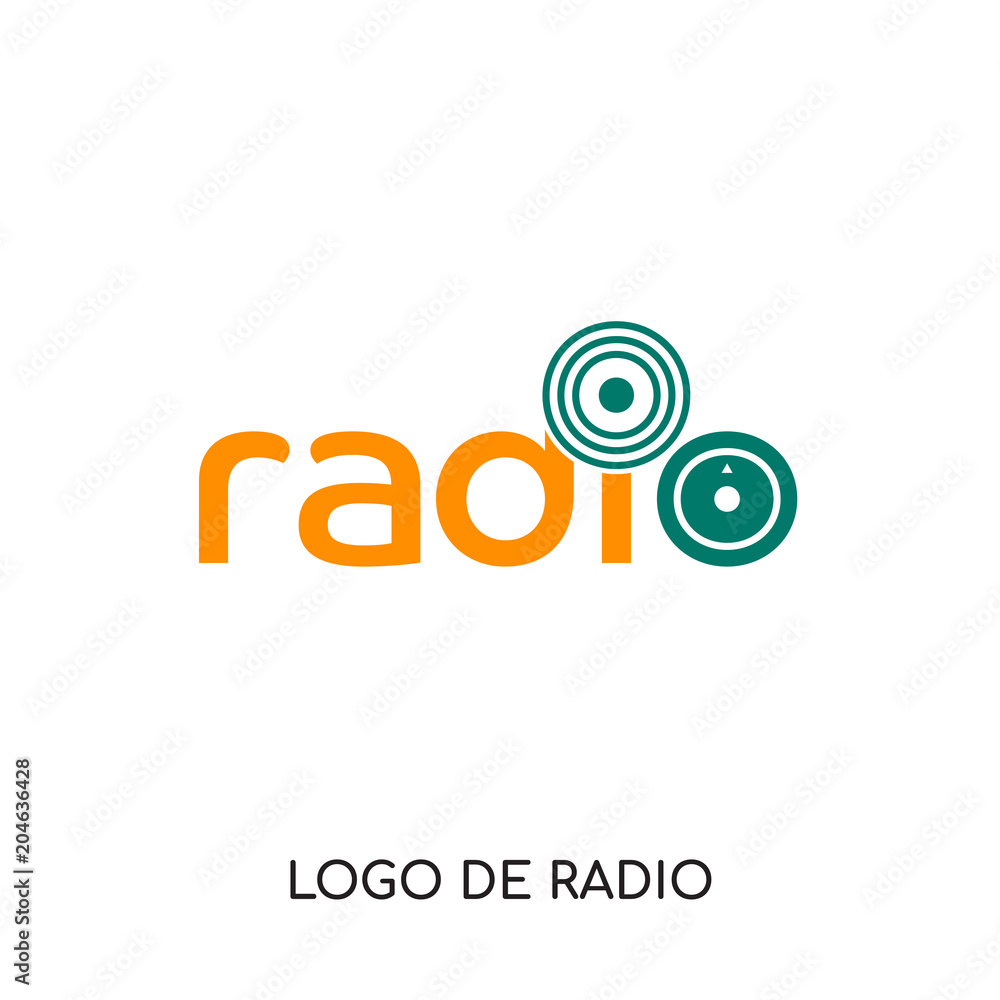 logo de radio isolated on white background , colorful vector icon ...