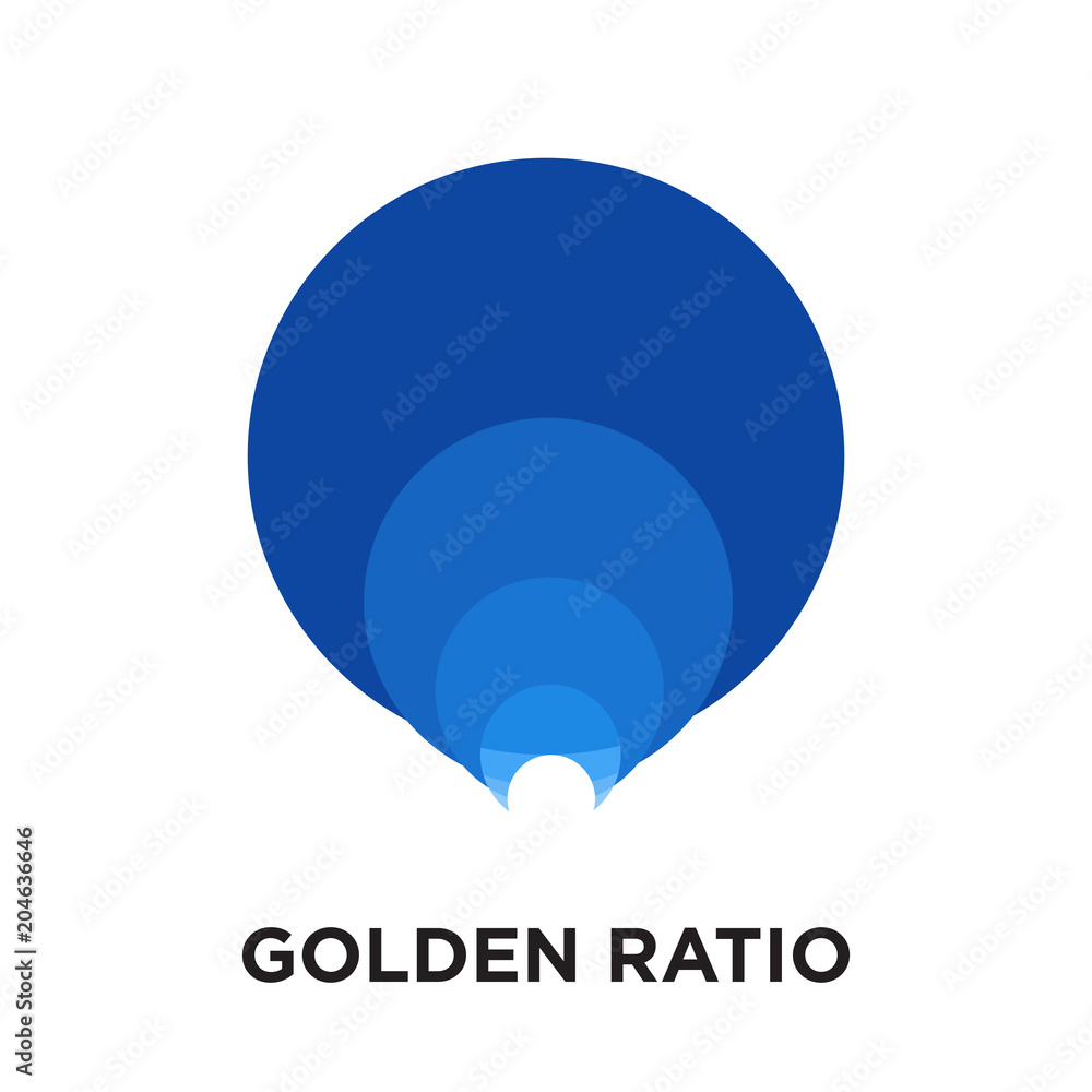 golden ratio logo design isolated on white background , colorful vector ...