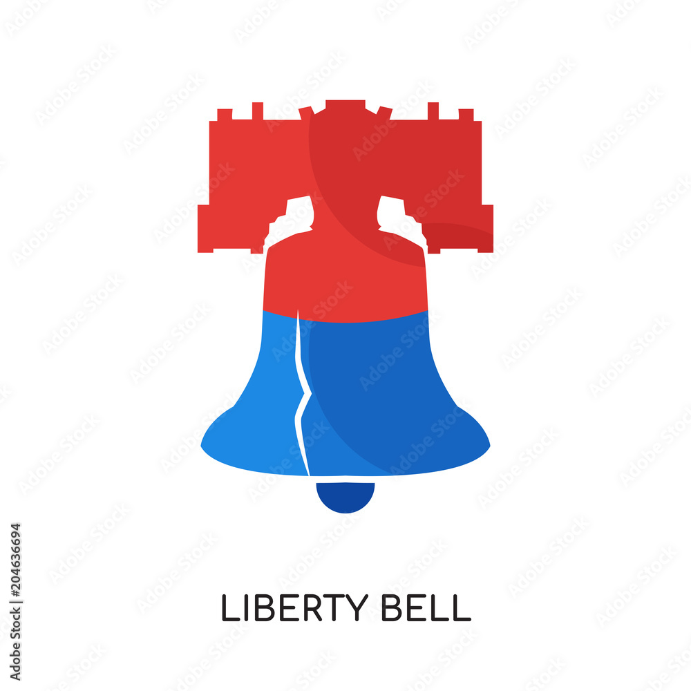 liberty bell logo isolated on white background , colorful vector icon ...