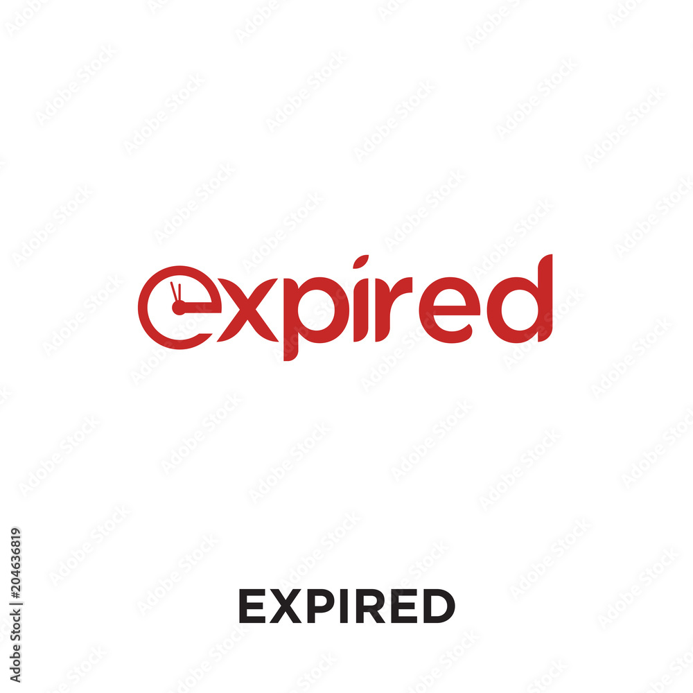 expired logo isolated on white background , colorful vector icon, brand ...