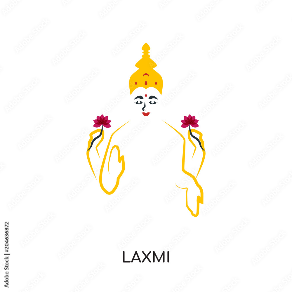 laxmi logo isolated on white background , colorful vector icon, brand ...