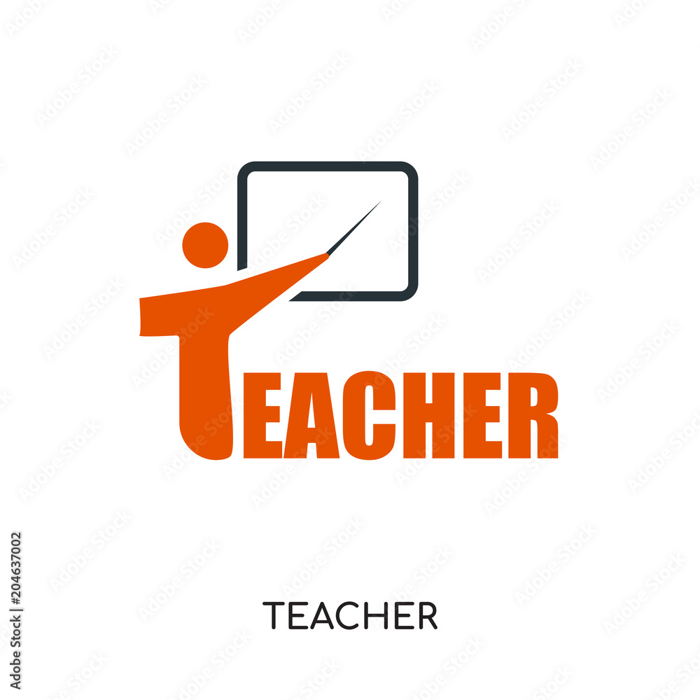 teacher logo vector icon isolated on white background, colorful brand ...