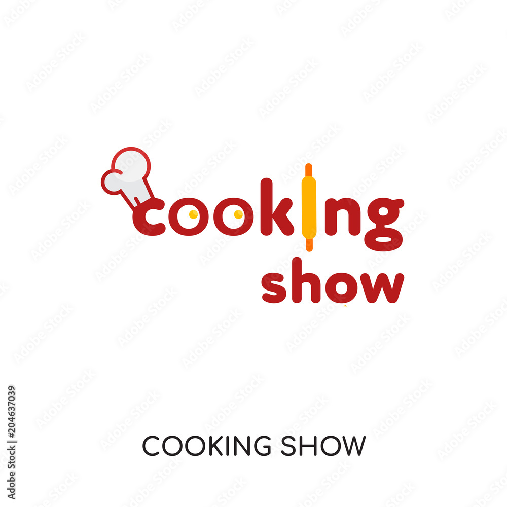 cooking show logo isolated on white background , colorful vector icon ...