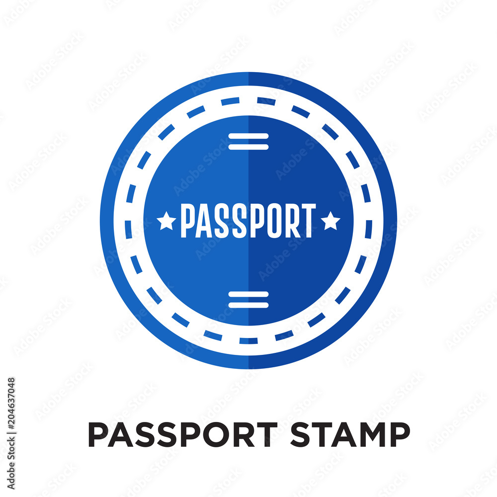 passport stamp logo isolated on white background , colorful vector icon ...