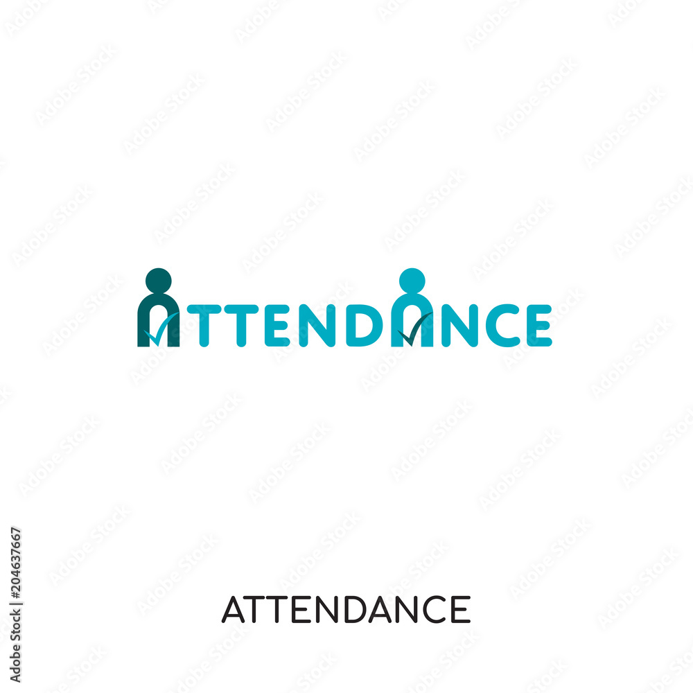 attendance logo isolated on white background , colorful vector icon ...
