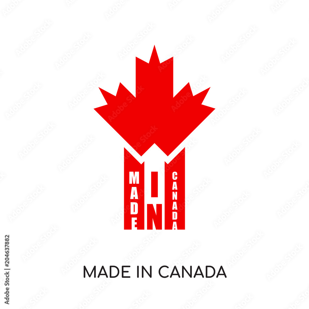 made in canada logo isolated on white background , colorful vector icon ...