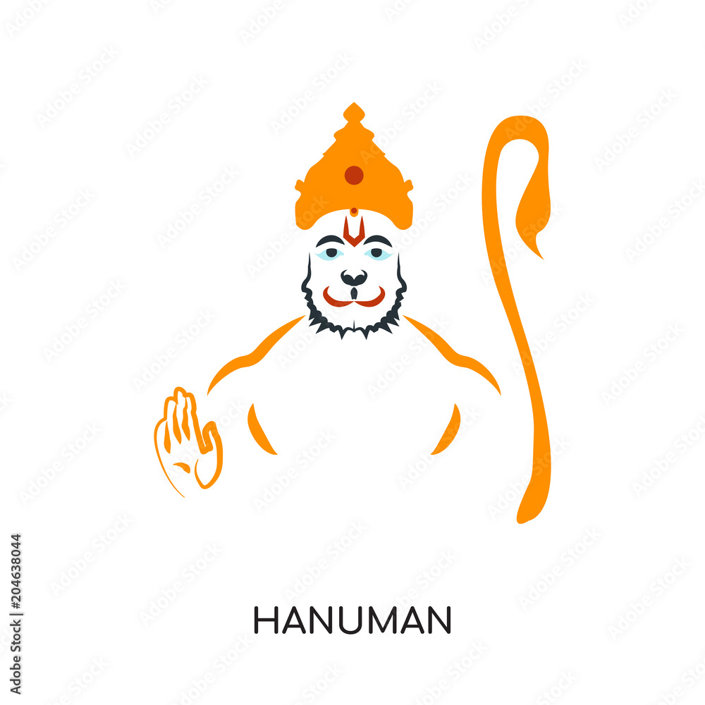 hanuman logo isolated on white background , colorful vector icon, brand ...