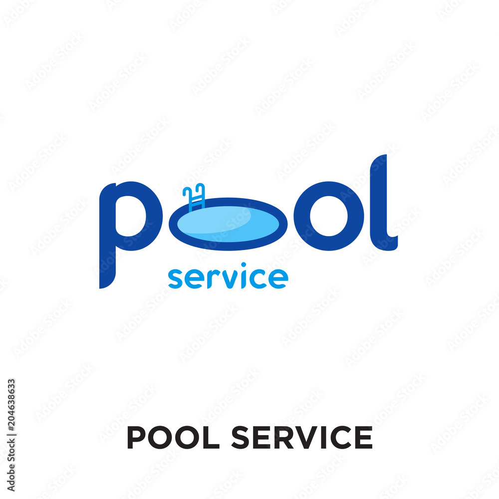 pool service logo isolated on white background , colorful vector icon ...