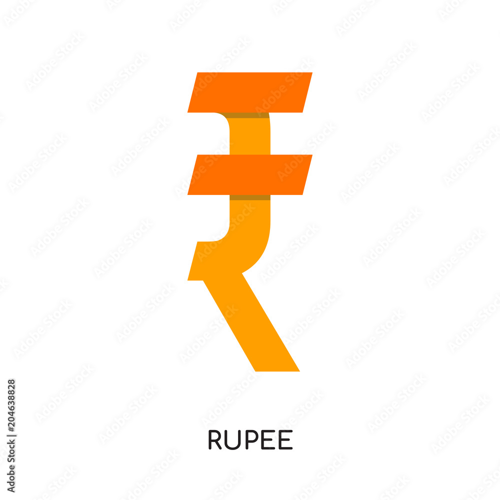 rupee logo isolated on white background , colorful vector icon, brand ...