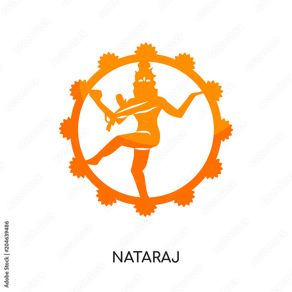 nataraj logo isolated on white background , colorful vector icon, flat ...
