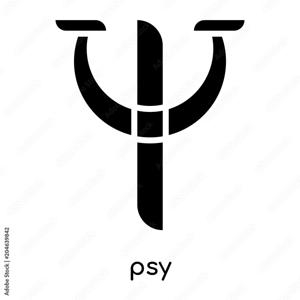 psy symbol isolated on white background , black vector sign and symbols ...