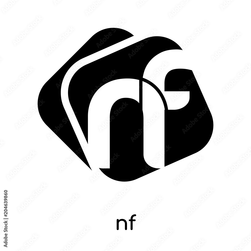 nf symbol isolated on white background , black vector sign and symbols ...