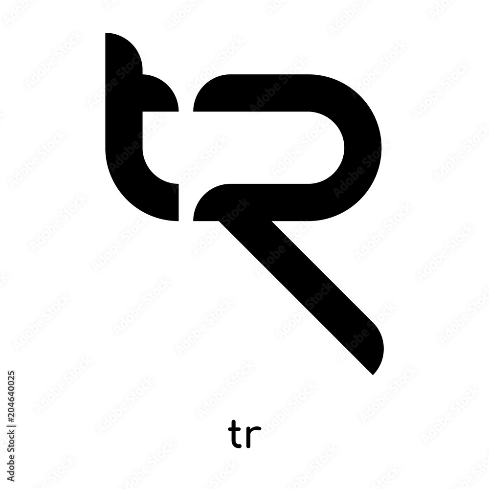 tr symbol isolated on white background , black vector sign and symbols ...