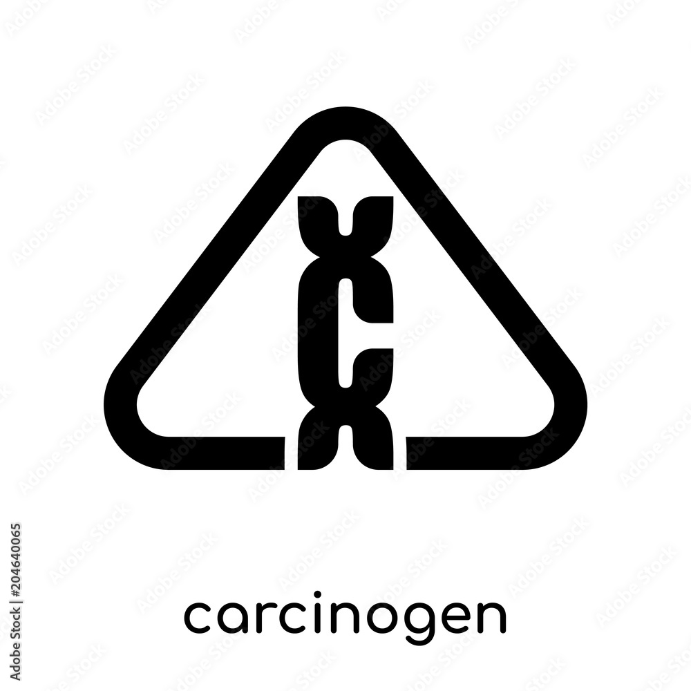 carcinogen symbol isolated on white background , black vector sign and ...