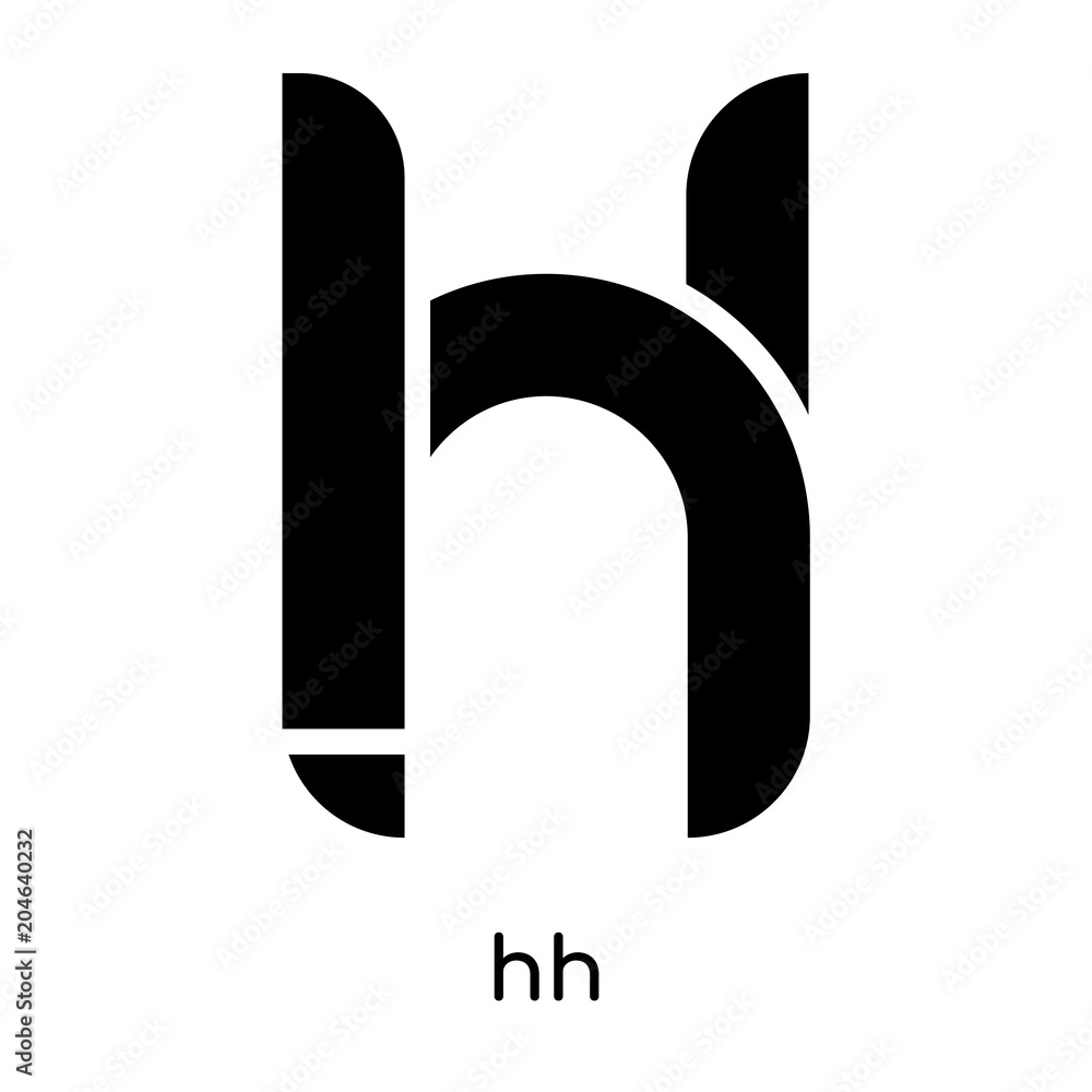 hh symbol isolated on white background , black vector sign and symbols ...