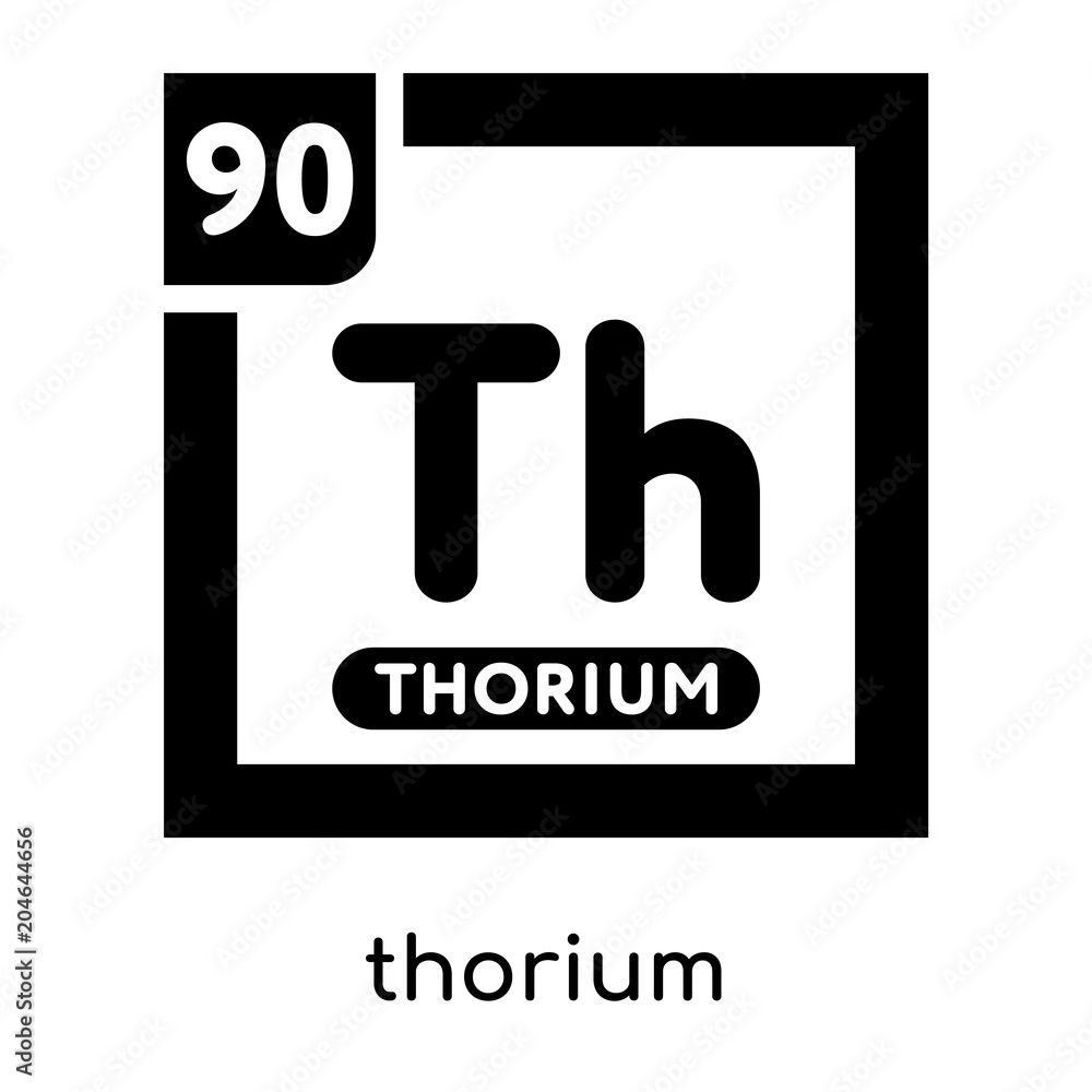 thorium symbol isolated on white background , black vector sign and ...