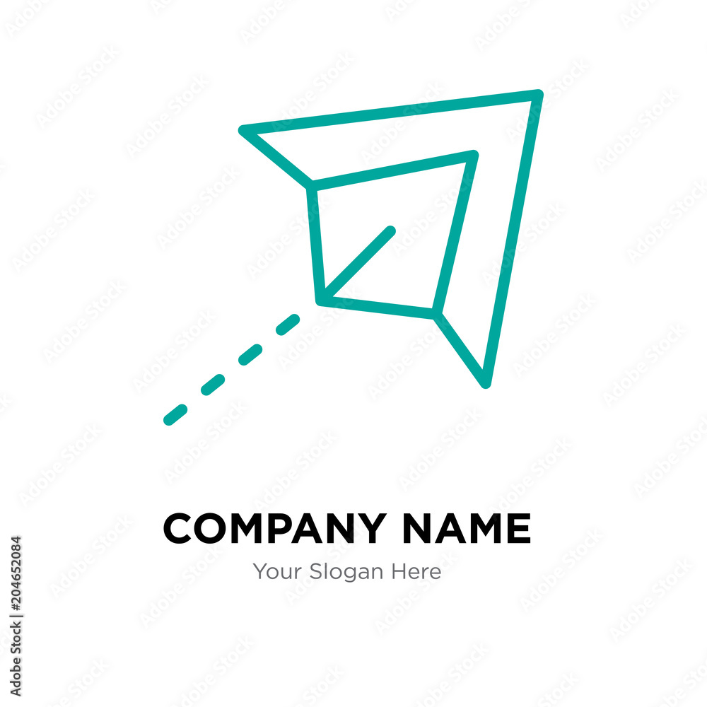 Paper plane company logo design template, colorful vector icon for your ...