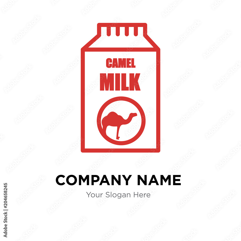 camel milk company logo design template, colorful vector icon for your business, brand sign and ...