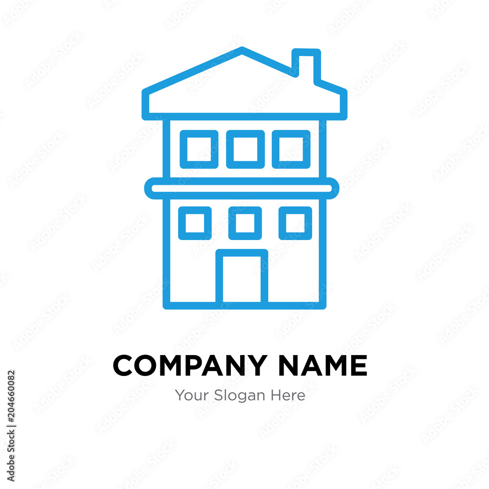 two story house company logo design template, colorful vector icon for ...