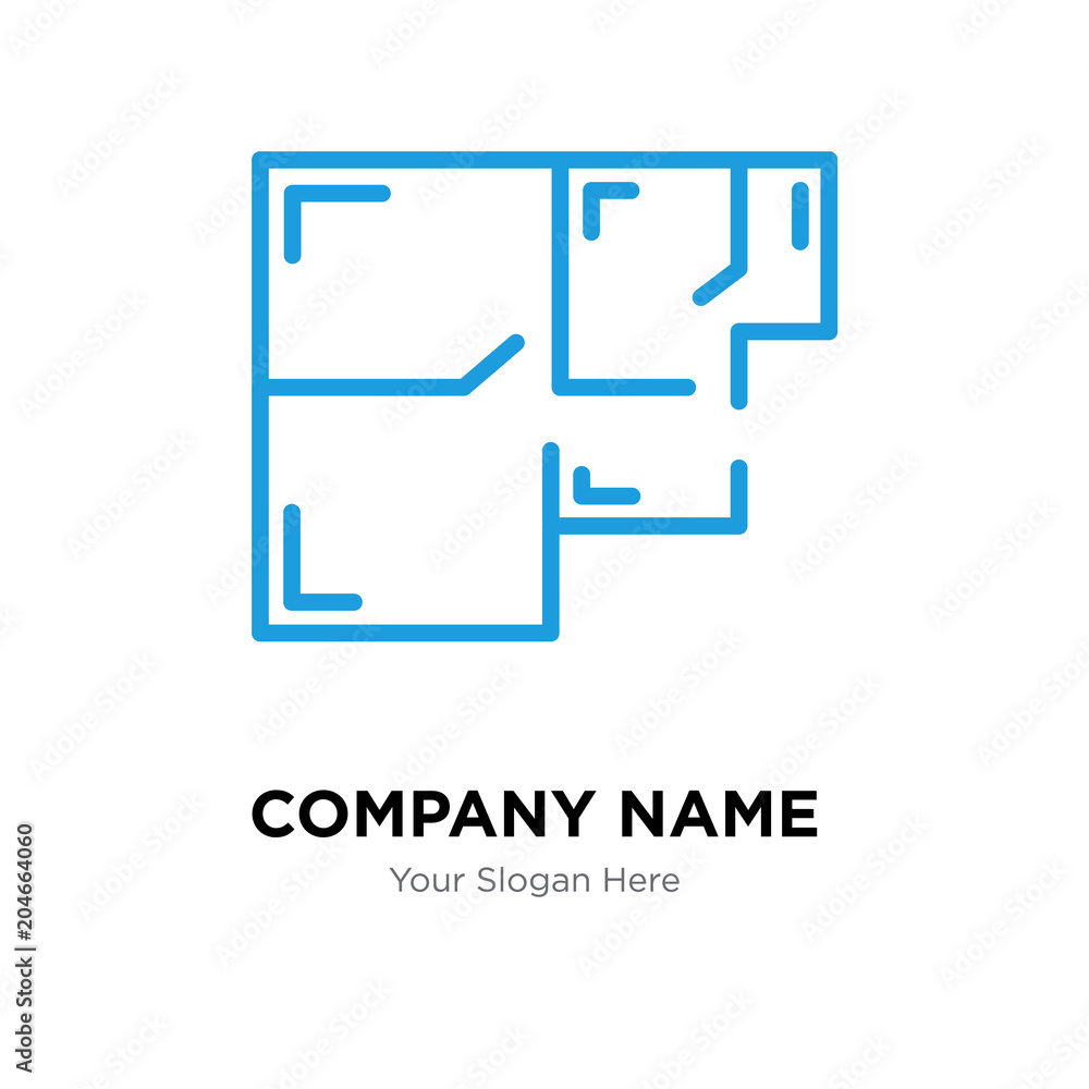 floorplan company logo design template, colorful vector icon for your ...