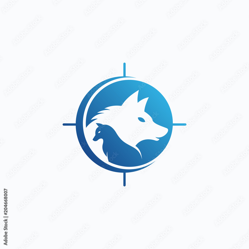 Wolves vector logo design Stock Vector | Adobe Stock